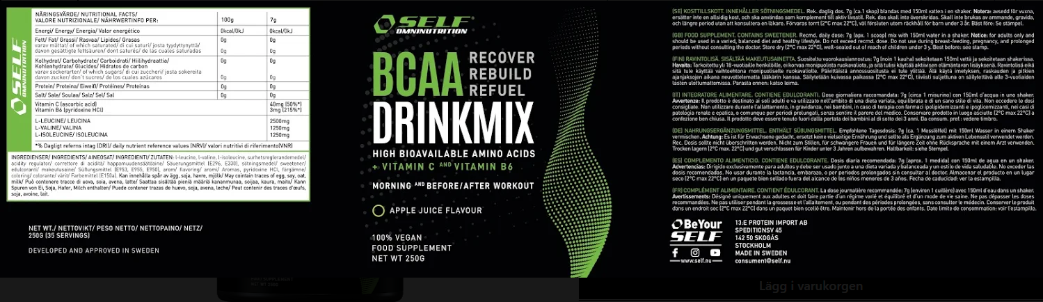 Self Omninutrition BCAA Drink Mix 2:1:1 250g - PPS-Shop webstore